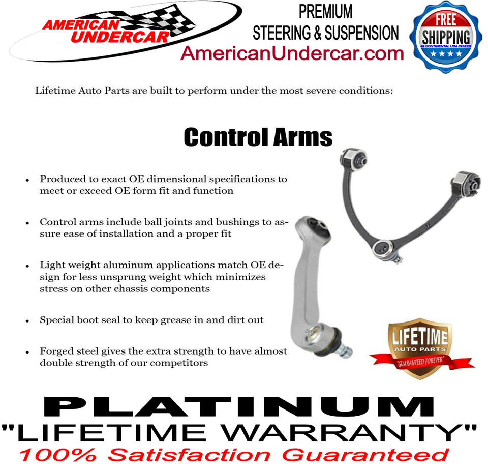 Lifetime Control Arm Ball Joint Tie Rod Kit Ford Raptor F150 SVT 10 ...
