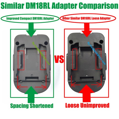 Milwaukee M18 RED Slider Lithium Batteries to Ryobi 18V Tools Adapter w ...
