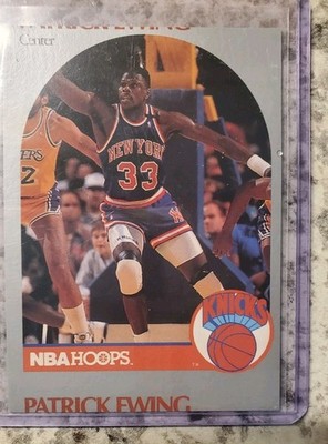 1990-91 NBA Hoops #203 Patrick Ewing New York Knicks Miscut Error MINT ...