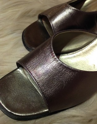 👑 Fabiani Echtleder Slipper Sabot Bronze / Gold Größe 39 | eBay