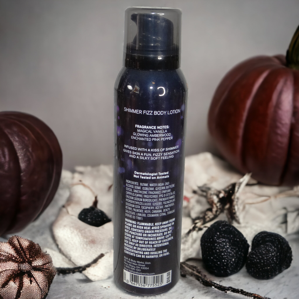 Bath & Body Works Wicked Vanilla Woods Shimmer Fizz Body Lotion 3.5oz ...