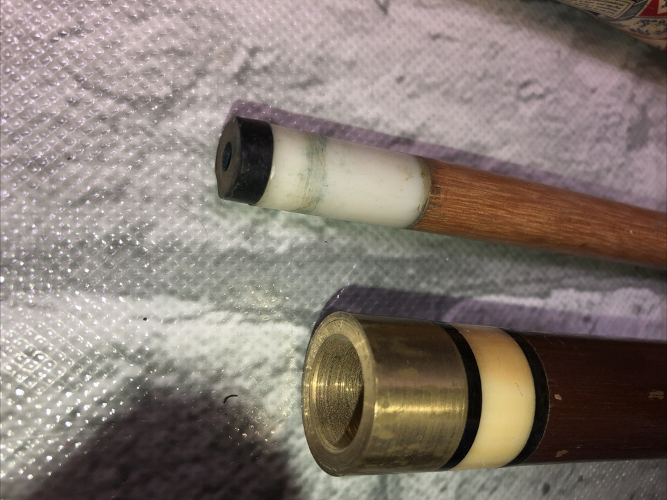 2 Vintage Pool cue stick Budweiser and Pearl White Inlayed Dots | eBay