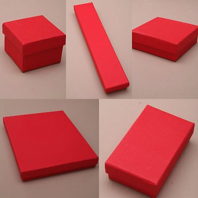 Pack of 12 Red Card Gift Jewellery Boxes Black Insert Wholesale Bulk ...