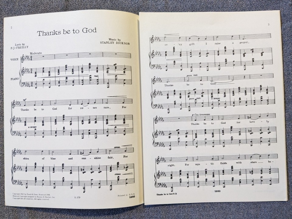 Thanks Be To God in Db by Stanley Dickson 1948 | eBay
