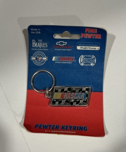 NASCAR OFFICIAL MEMBER Logo Acrylic Keychain Racing Checkered Flag -NEW ...