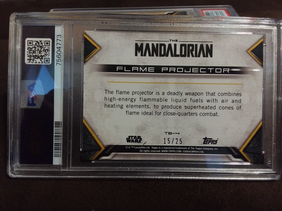 TOPPS THE MANDALORIAN FLAME PROJECTOR PSA 10 SIVER 15/25 | eBay