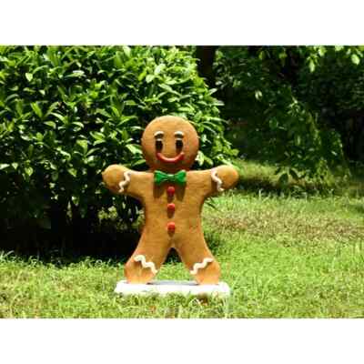 Gingerbread Man Statue Christmas Holiday Decor Decoration Gift Outdoor ...