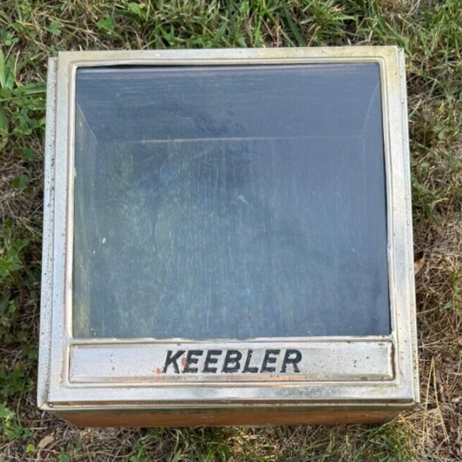 Vintage Keebler Wooden, Tin & Glass Biscuit Glass Display Counter Box ...
