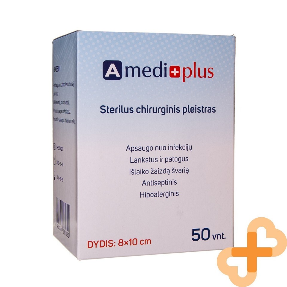 AMEDIPLUS Sterile Surgical Plaster Bandage 8x10 cm 50 Pcs Prevents ...