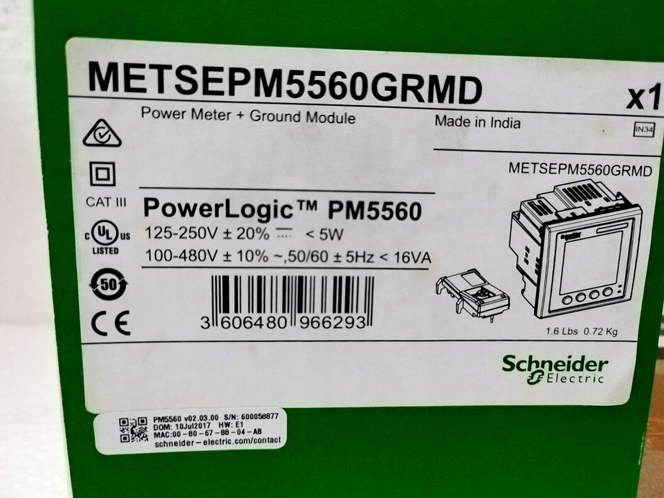 Schneider Electric METSEPM5560GRMD PowerLogic PM5560 (Power Meter ...