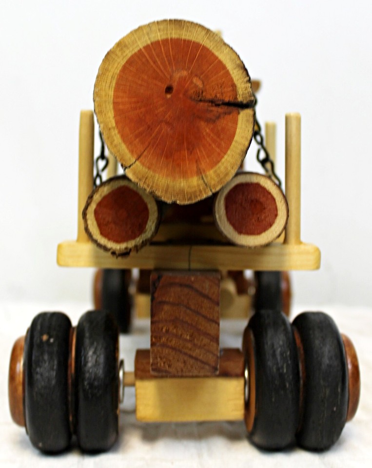 Brown Wooden Logging Truck Toy Moving Wheels 7 x 12 x 5 inch | eBay