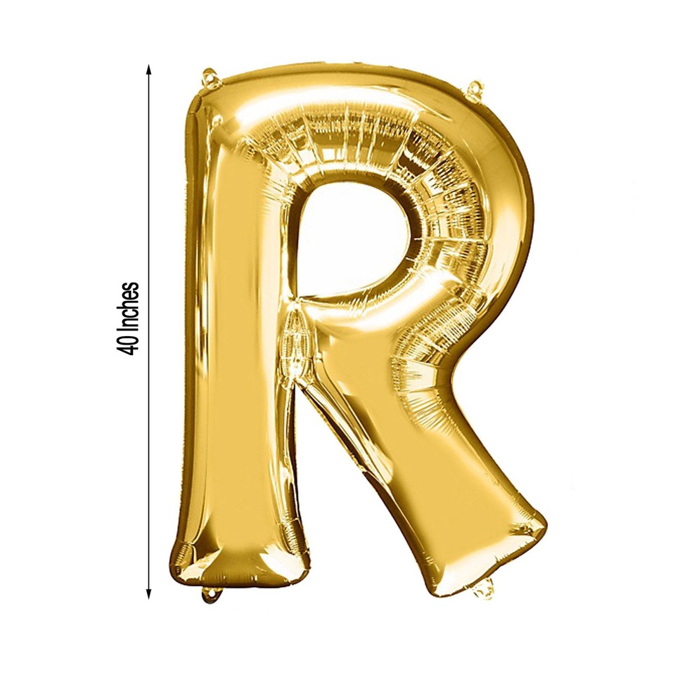 40" GOLD Letter R Mylar Foil Balloon 1 pc Party BackDrop Decorations ...