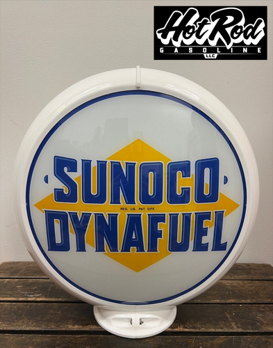 SUNOCO DYNAFUEL Reproduction 13.5" Gas Pump Globe - (White Body) | eBay