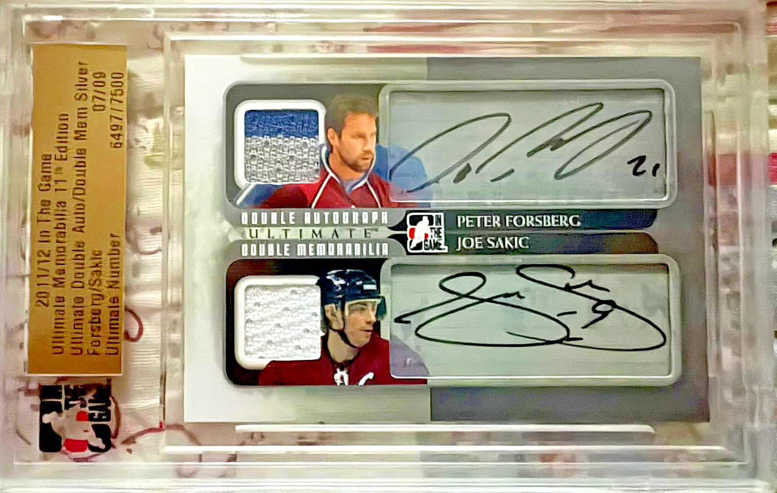 2011-12 ITG Ultimate Peter Forsberg & Joe Sakic Double Auto & Double ...
