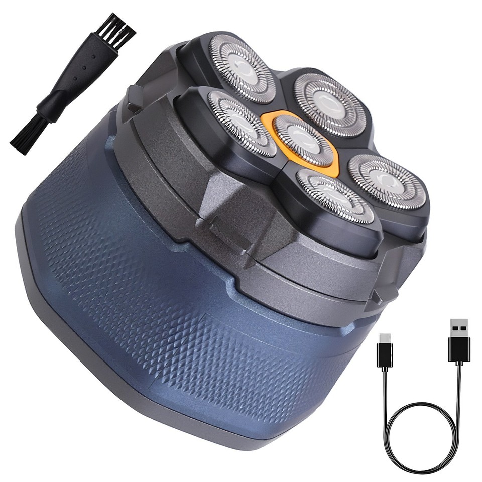 6D Electric Head Shaver Razor Magnetic Floating Head Wet Dry Shaving ...