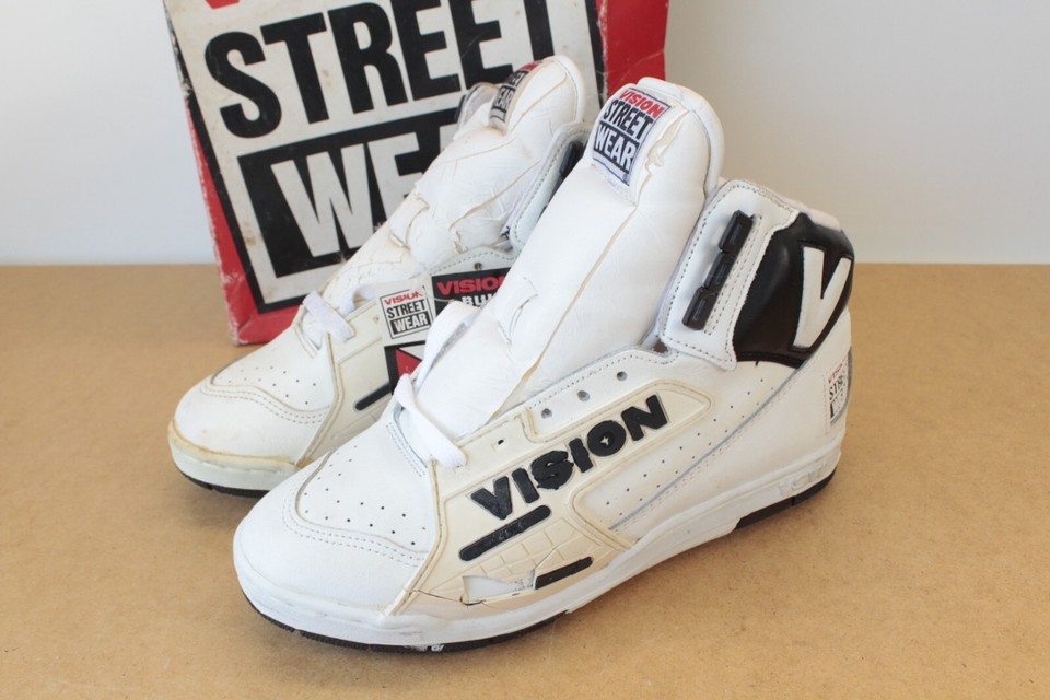 Vintage Deadstock Vision Street Wear Skate Shoes MS 1800 White w/ Box 7 ...