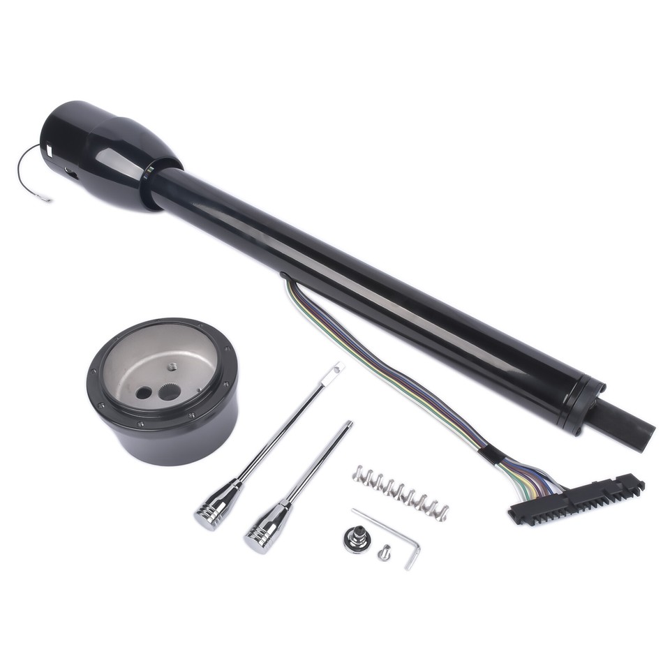30" Black Tilt Street Rod Floor Shift Steering Column Manual No Key ...