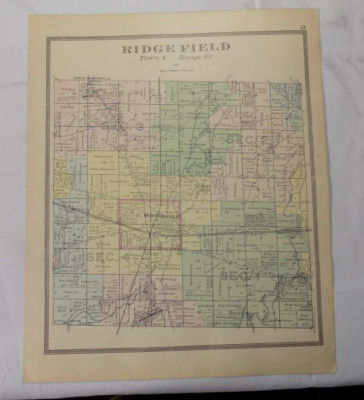 1891 Antique Map Huron County, OH / RIDGEFIELD TOWNSHIP | eBay
