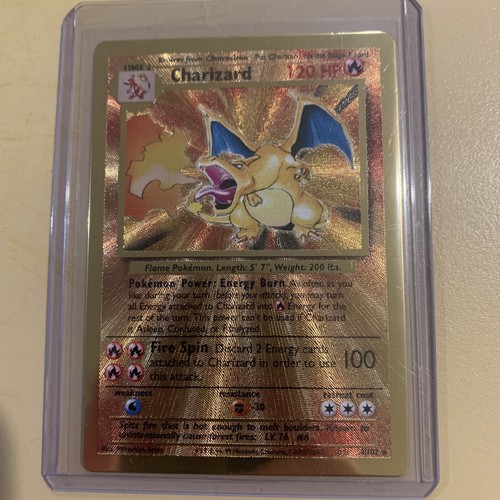 Pokémon Celebrations Gold Metal Charizard Card 4/102 Ultra Premium UPC ...