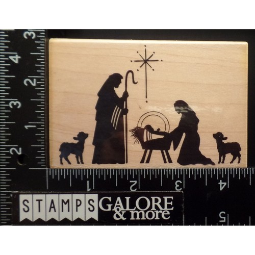 Stampendous Rubber Stamps P137 MANGER SCENE JESUS MAY JOSEPH LAMB STAR ...