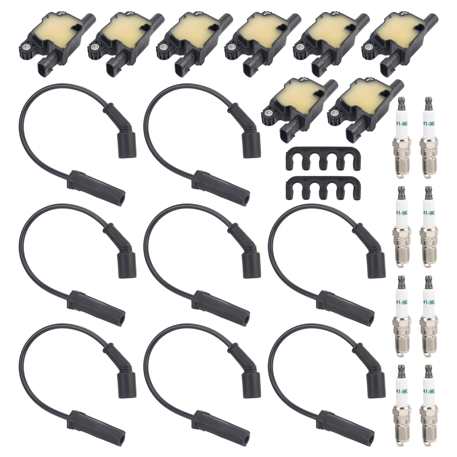 8 set UF413 Ignition Coils 41-962 Spark Plug Spark Plug Wires For ...