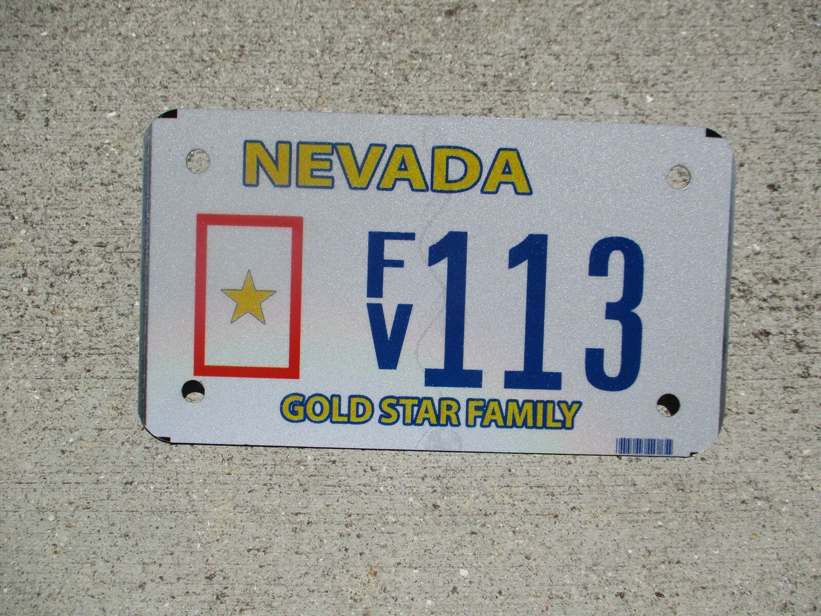 Nevada motorcycle Gold Star Family license plate # 113 | eBay