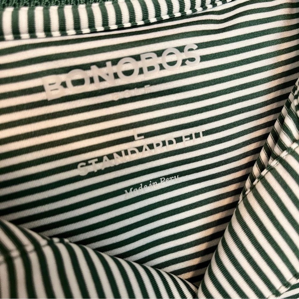 Bonobos Performance Golf Polo Standard Fit Green White Stripe large | eBay