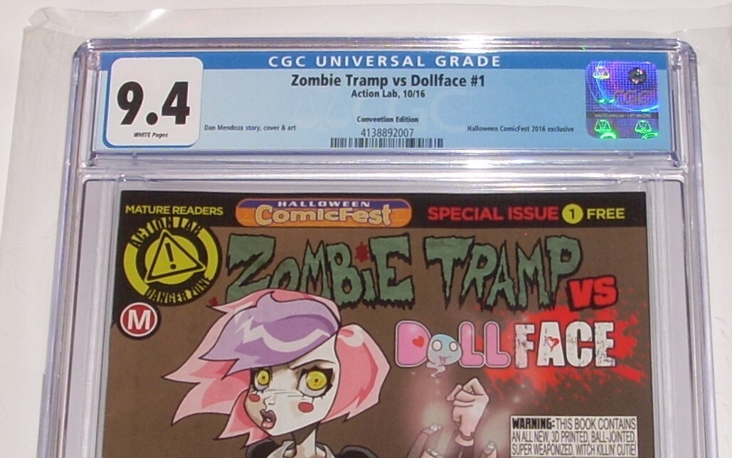 Zombie Tramp Vs Dollface 1 CGC 9.4 1st App Dollface Dan Mendoza Comic ...