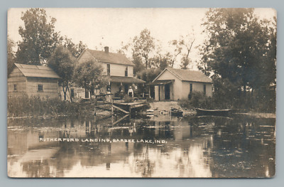 Rutherford Landing BARBEE LAKE Indiana RPPC Rare Antique WARSAW Photo ...