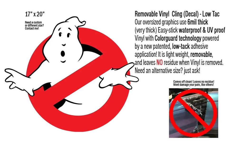 Ghostbusters CLING Set Waterproof UVproof Removal Decals for your ...