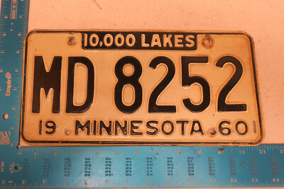 1960'S MINNESOTA MN LICENSE PLATE TAG MD 8252 - NICE TAG | eBay
