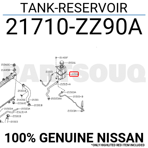 21710ZZ90A Genuine Nissan TANK-RESERVOIR 21710-ZZ90A | eBay