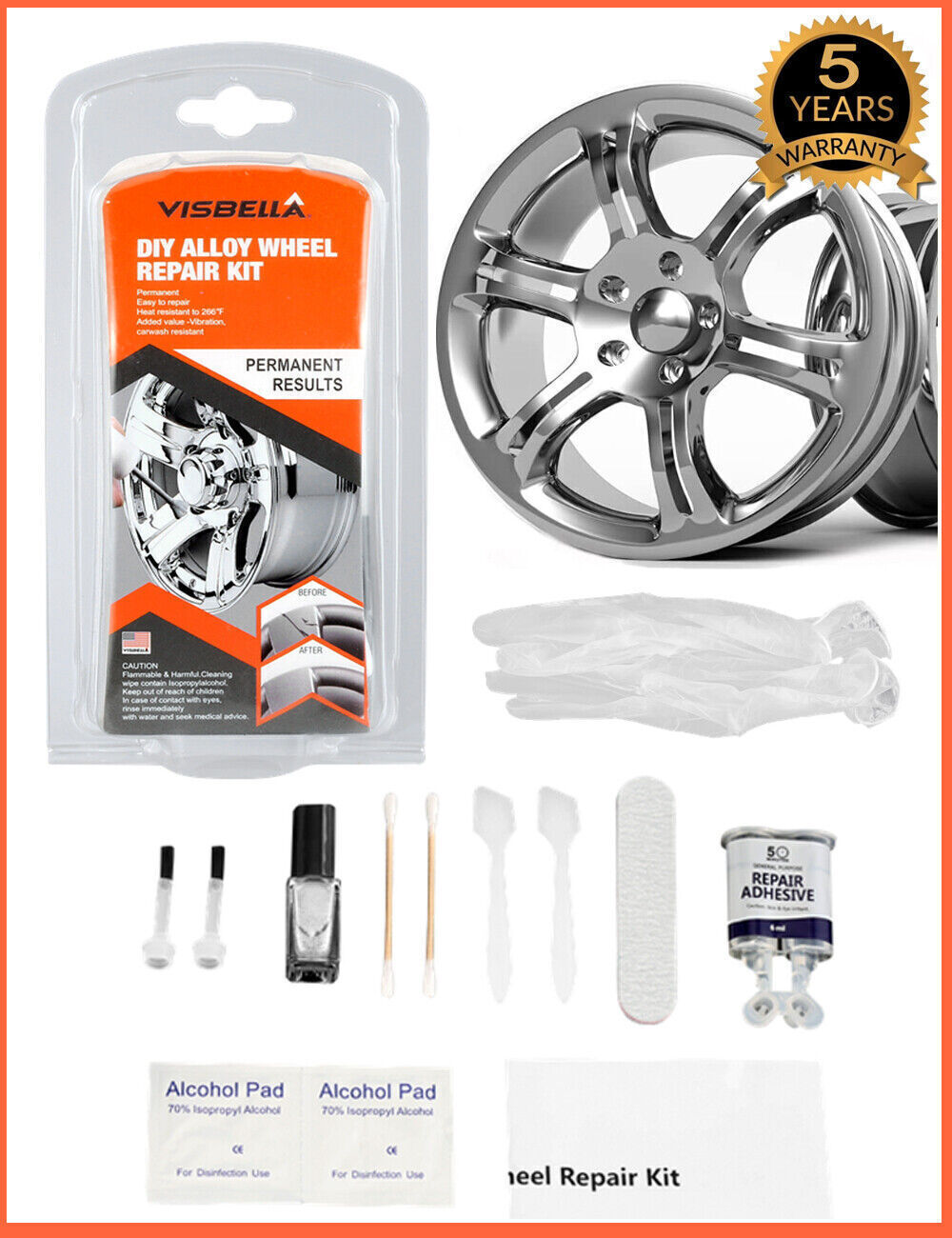 ALLOY WHEEL RIM REPAIR KIT CURB DAMAGE SCUFFS AND SCRAPES ONE KIT UK ...