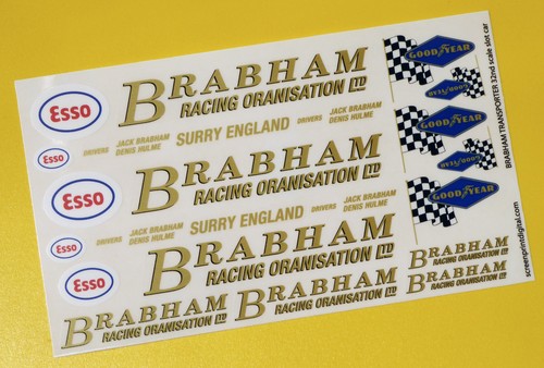 BRABHAM Race Team Transporter SLOT CAR 32nd SCALE Decals Stickers ...