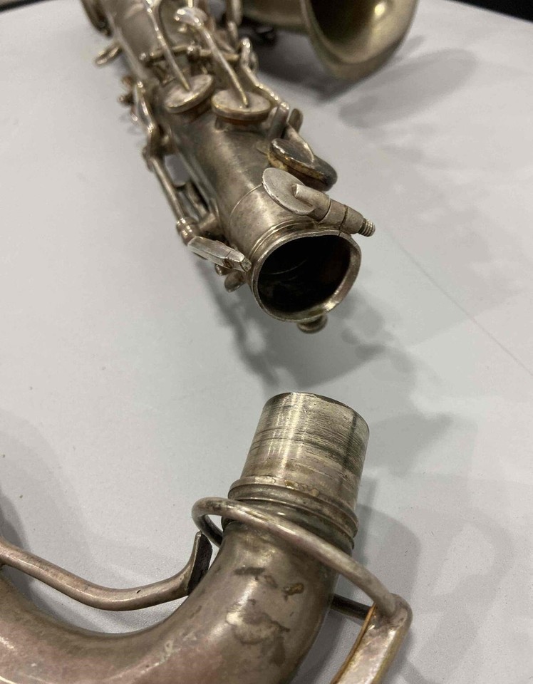 Antique Silver Frank Holton Tenor Saxophone, USA, For Repairs | eBay