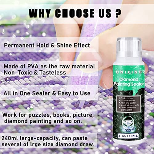 2 Pack Diamond Painting Sealer 5D Diamond Painting Glue, Diamond Art ...
