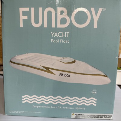 FUNBOY Giant Inflatable Yacht Pool Float With Cooler, Cup Holders ...