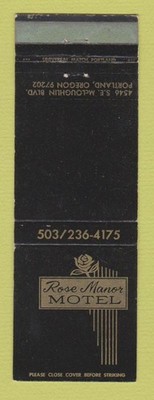 Matchbook Cover - Rose Manor Motel Portland OR WEAR | eBay