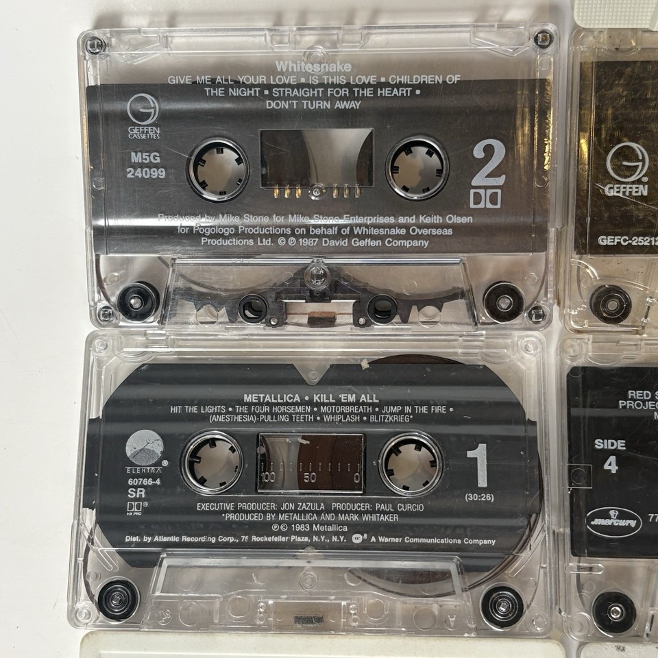 Lot of 13 Loose Rock & Metal Cassette Tapes Metallica, Rush, Rob Zombie ...