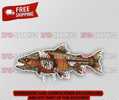Skeleton Golden Trout Zombie Fish Vinyl Decal Sticker Car Boat Wall ...