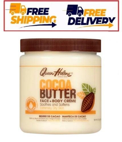 Queen Helene Cocoa Butter Crème Face & Body Lotion for Dry Skin, 15 oz ...