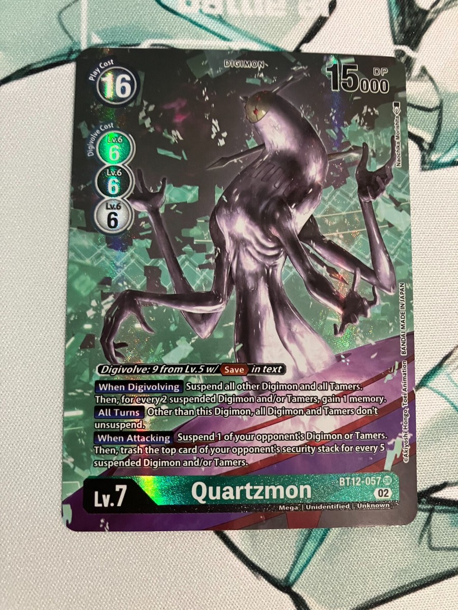 Quartzmon Digimon TCG BT12 Quartzmon Parallel, Hobbies & Toys, Toys