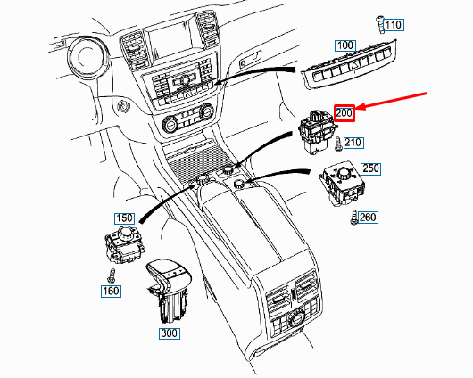 OEM Mercedes-Benz GLE W166 Lower Control Panel Switch Block A2929050300 ...