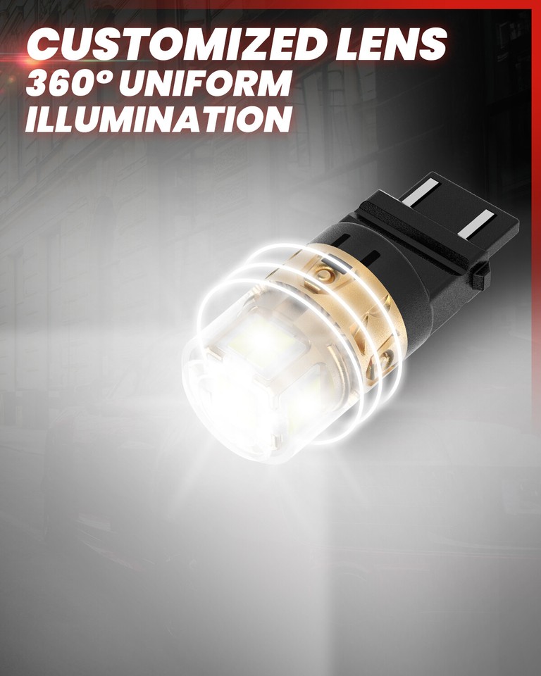 3157 3457 LED Reverse Brake Tail Turn Signal Light Bulbs RED White ...