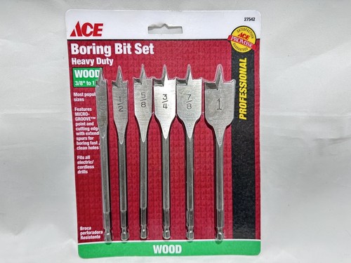 Ace 6 Pc. Wood Boring Bit Set 3/8"- 1" 27542 | eBay
