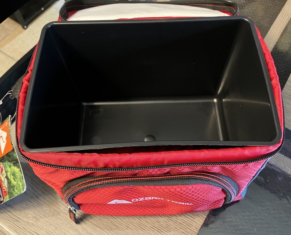 Ozark Trail Small Cooler Bag 6 Cans Soft Insulated Lunch Box Red | eBay