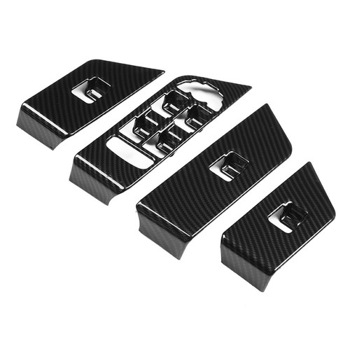 4Pcs Carbon Fiber Window Lift Button Cover Trim Frame For Range R DON ...