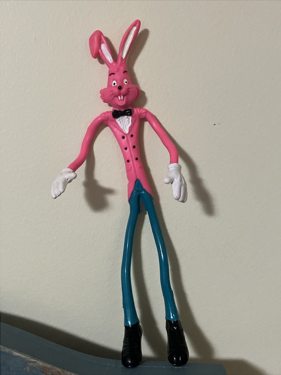 Vintage Rabbit Bendy Vintage Bendable Bendy Wire Rubber Orange Rabbit