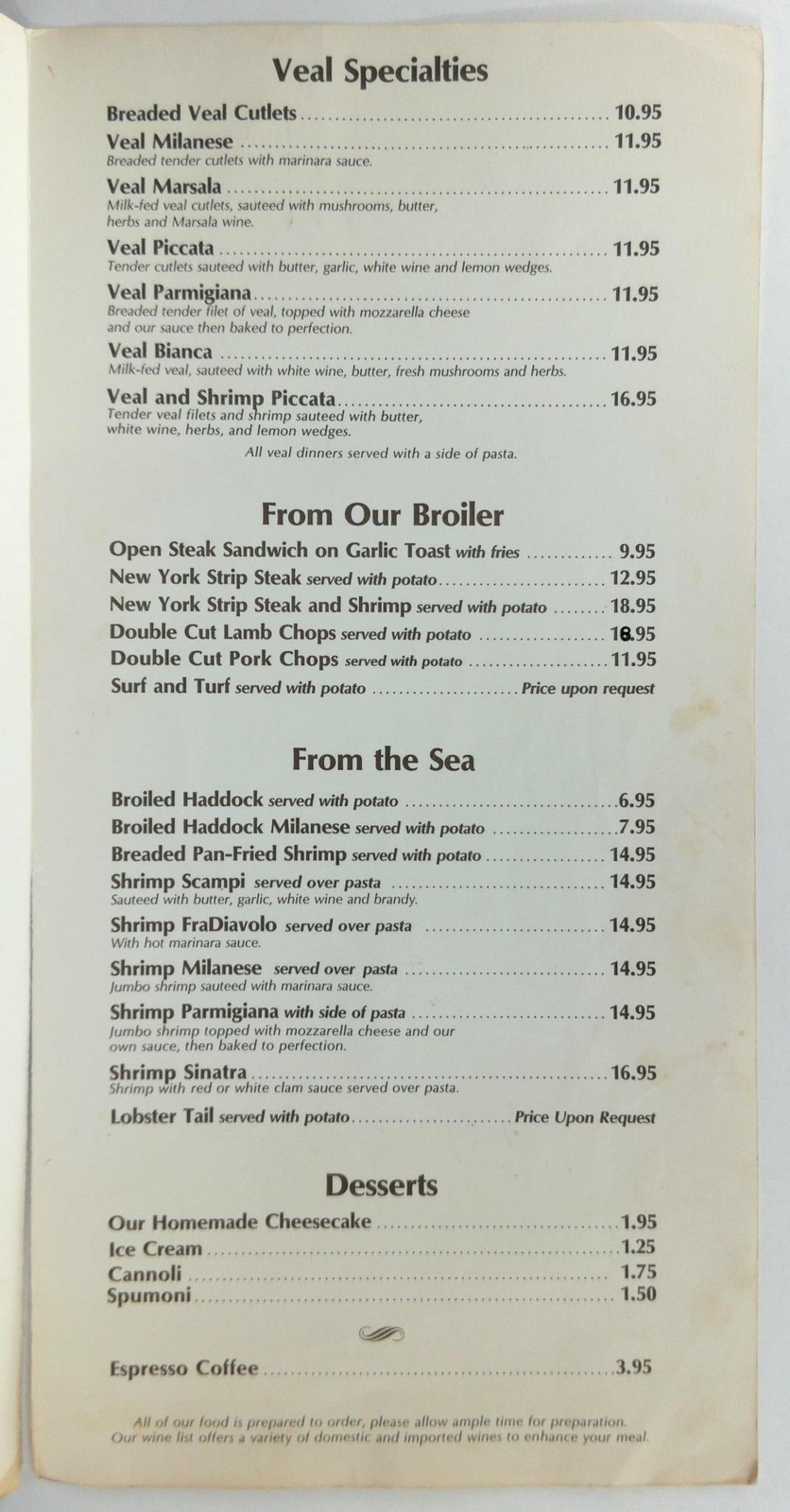 1980's Sinatra's Trilogy Restaurant Buffalo New York Original Vintage ...