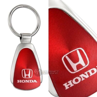 HONDA Logo Tear Drop Authentic RED Key Fob Keyring Keychain Tag Lanyard ...